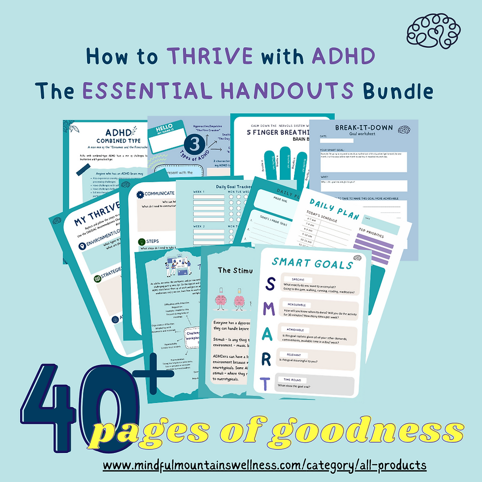 How to THRIVE with ADHD - The ESSENTIAL HANDOUTS Bundle (50 PAGES ...
