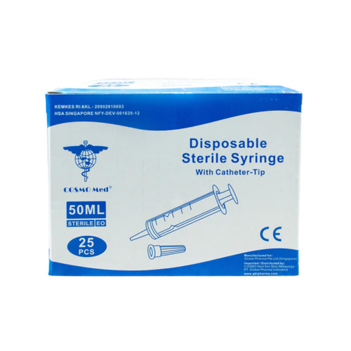 Cosmo Med Catheter Tip Syringe 50mL 25's | Poisson Pharma