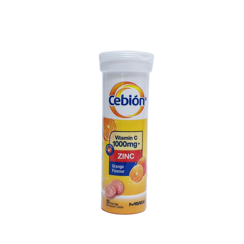 (Bundle of 10 tubes) Cebion Vit C 1000mg with Zinc Efferv Tablets 10's ...