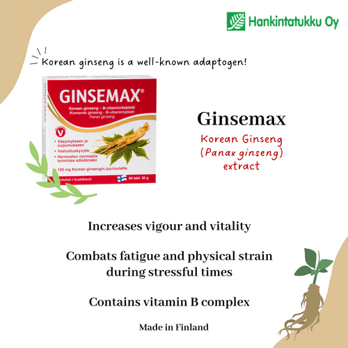 Hankintatukku Ginsemax tabs 60's (Exp: 10/05/2026) | Poisson Pharma