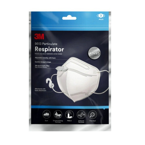 (Bundle of 15 packets) 3M KN95 (9513) Respirator 3's | Poisson Pharma