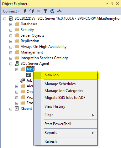 SQL Server Jobs With The SQL Agent