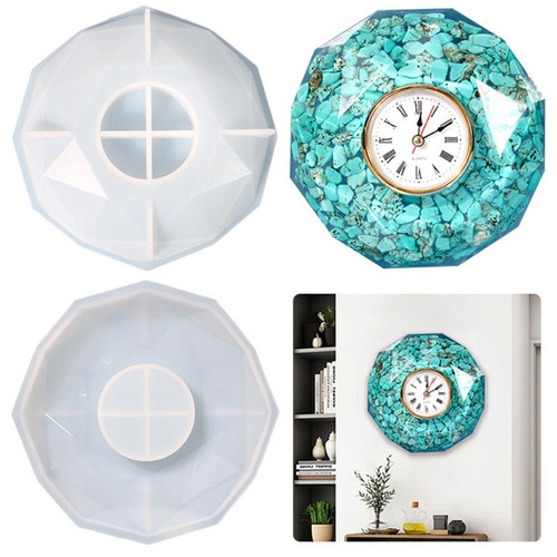 Diamond Polygon Faceted Silicone Clock Mould | Art Junkie