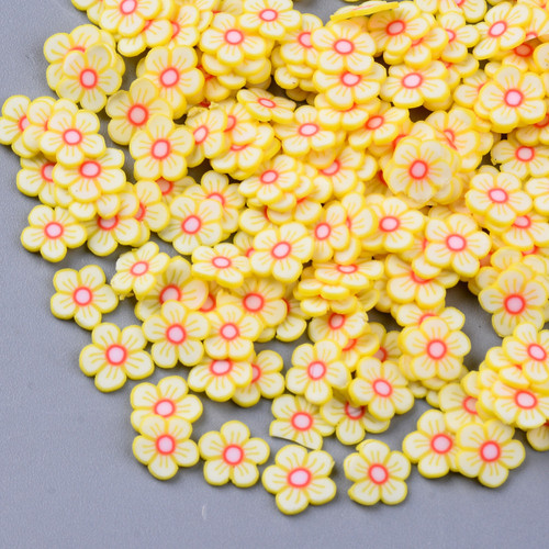Yellow Flower Fimo Polymer Clay slices | Art Junkie