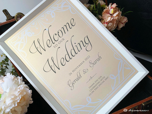 Chandelier Welcome Signage with Frame | Dreamweavers