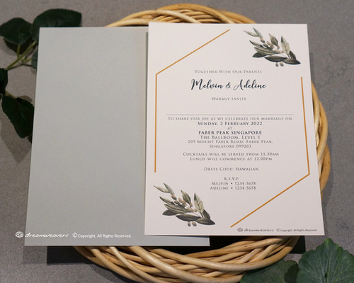 Modern Sage Invitation Card | Dreamweavers