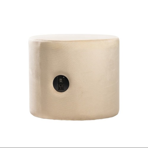 The Herman USB Ottoman Champagne | Sacramento Event Co