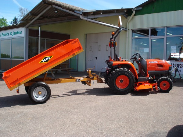 Remorque GV 20 BR Espaces Verts Devès pour microtracteurs