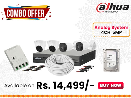 Dahua 5.0MP HD 4 camera combo set with Free Installation | AGScctv
