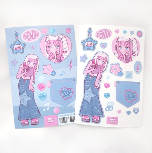 Light Blue Denim Sticker | Marshmallow Station