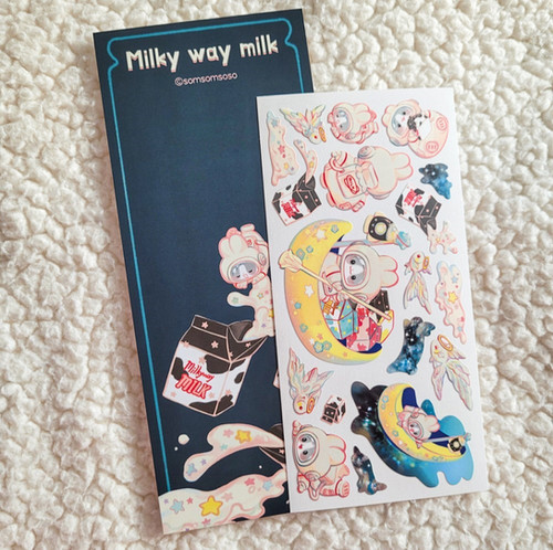 Milky Way Milk Moon Rabbit Sticker | Marshmallow Station