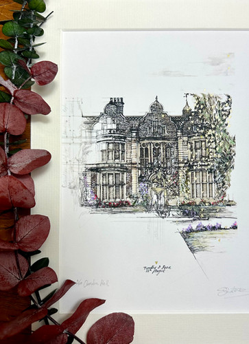 Clevedon Hall, Somerset | A4 size | Architectural Art