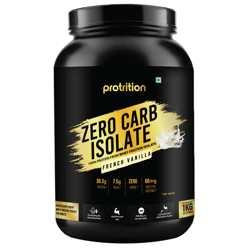 Protrition Zero Carb Isolate French Vanilla 1kg | Protrition.in