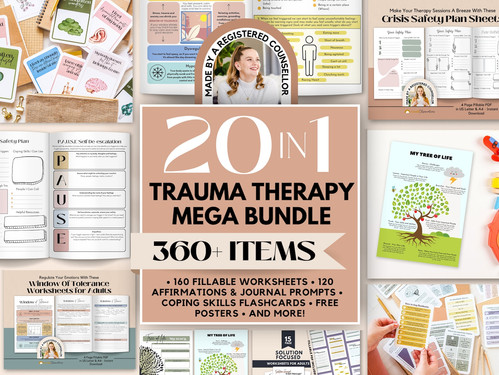 Trauma Therapy Bundle (65% OFF), PTSD Worksheets, BPD Coping Skills ...