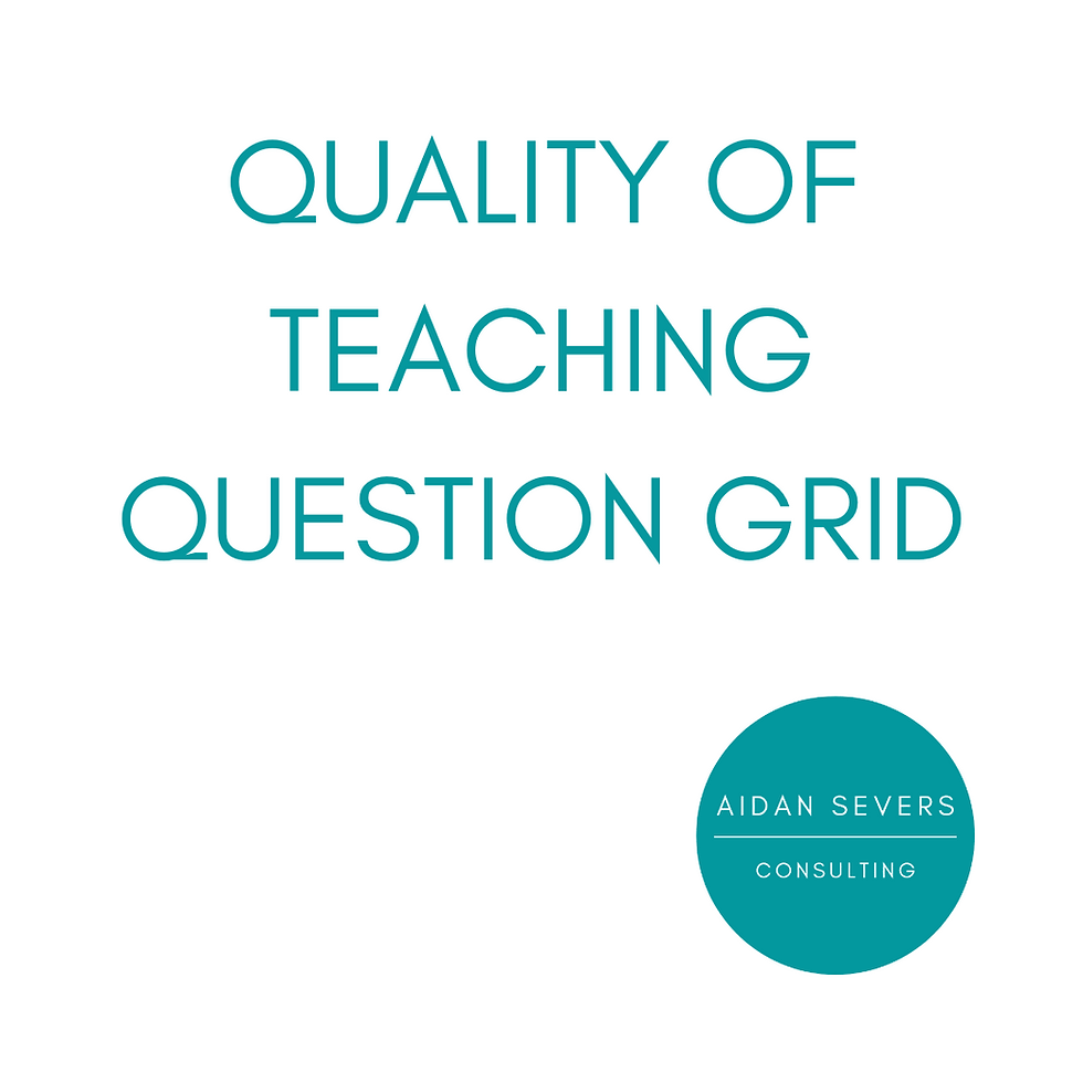 Oftsed Inspection Framework Question Grid for Subject Leaders | Aidan ...