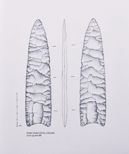 Lithic Illustration Art Print/ Drake Clovis Point | Occpaleo