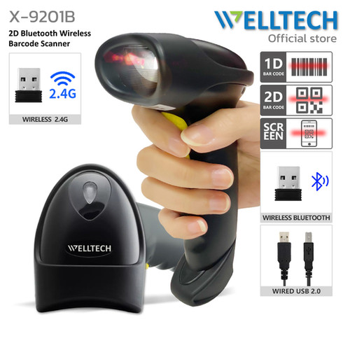WELLTECH 2D Barcode Scanner รุ่น X-9201B | USB+Bluetooth+Wireless ...