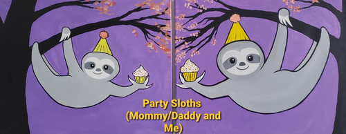 Party Sloths x2 | sipandpaintchicago