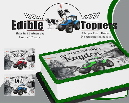 Farm and Tractor Edible Birthday cake topper, cookies and cupcakes | mysite