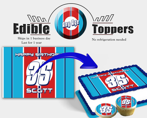 Race car driver edible Birthday cake, cookies and cupcake toppers ...