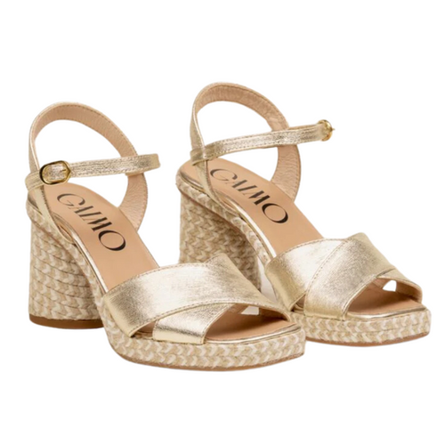 GAIMO Cordelia Gold Block Heel Sandal - 30% OFF | Balmain Boutique