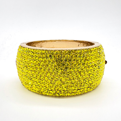 Peep Toe Yellow Crystal Pavé Statement Cuff | Maurice of Balmain Boutique