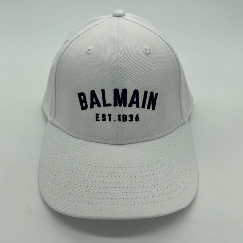 Balmain EST.1836 White Brushed Cotton Baseball Cap | Maurice of Balmain ...