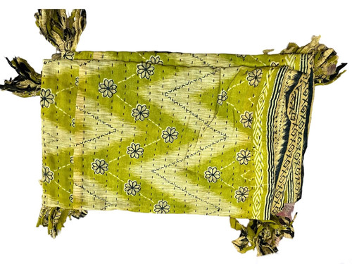Kantha Sari Tassel Table Runner | ReMade-India