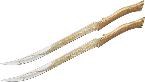 The Lord of the Rings Official Fighting Knives of Legolas Green Leaf ...