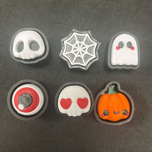 Halloween Fidget Clickers Featuring - Eyeball, Skulls, Cobweb, Ghost ...