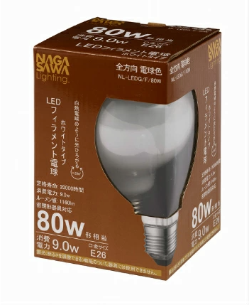 LED電球 NL-LEDG/F/80W ホワイト（電球色） | TRADITION ACOUSTIC.
