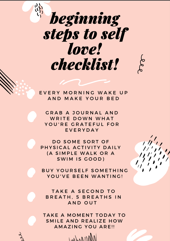 Checklist To Start Your Beginning Steps To Self Love!