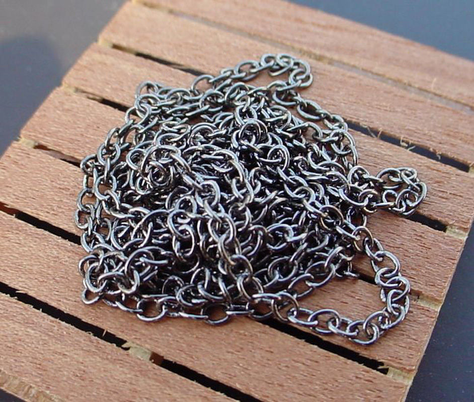 Metal Hobby Chain 3 Feet Blackened Link 1/16 Inch Perfect Multi Scale ...