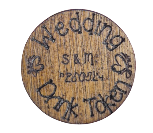 Wooden Drink Tokens | Engraved Rustic Tokens for Weddings, Bars ...
