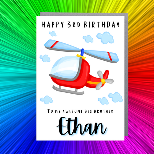Cartoon Helicopter Card | Kids Card Company