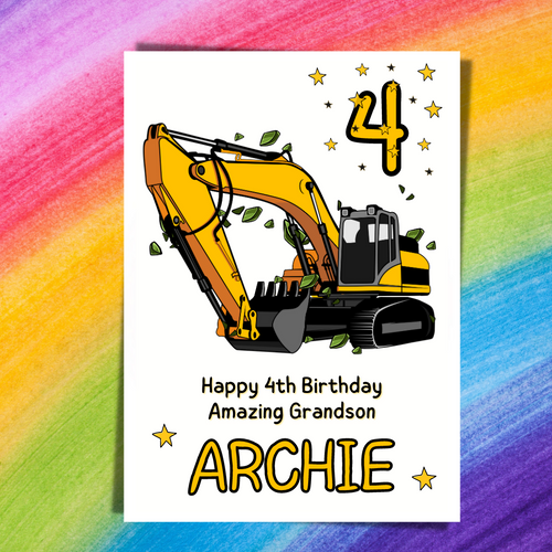 Yellow Digger Card | The Kids Card Co.