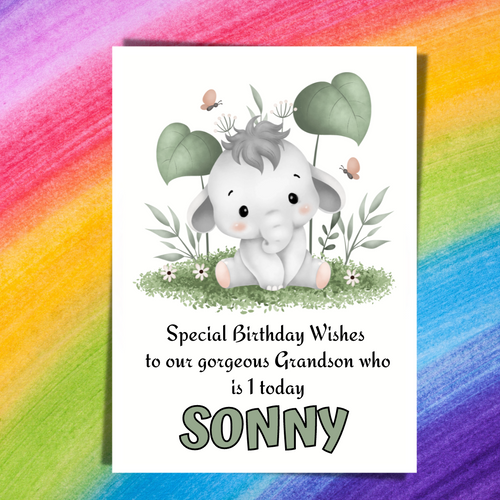 Baby Elephant Safari Animals | Kids Card Company