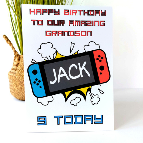 Nintendo Switch Personalised Birthday Card | Kids Card Company
