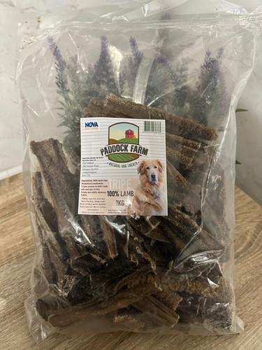 Paddock Farm Dried Lamb Tripe Sticks 1kg | Lavender Dog Shop