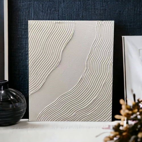 White Abstract Textured Wall Art | The HANNAH