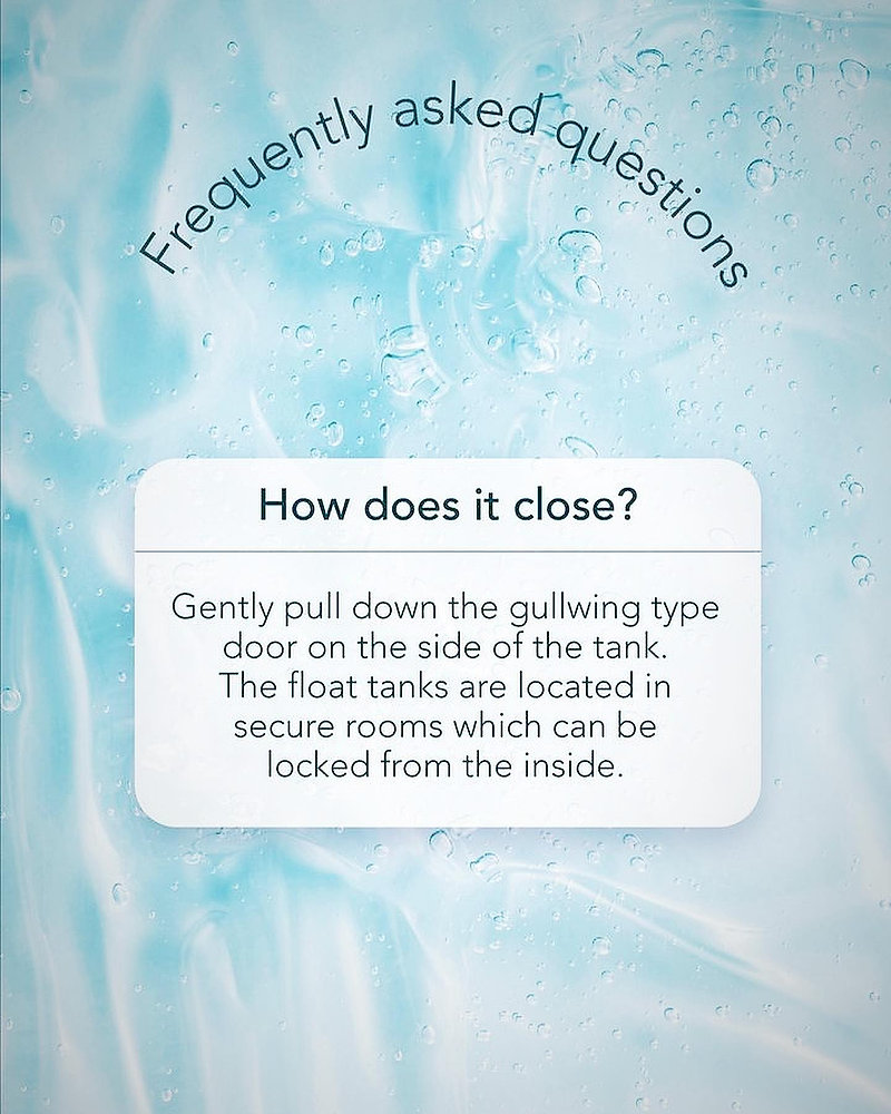 What to expect when you come to The Float Centre