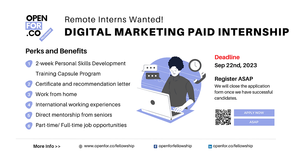 [Recruiting: Paid Interns] Remote Digital Marketing Paid Internship