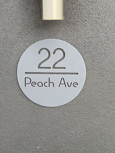 Modern Round Number & Street Sign | Robson & Co Est 2002