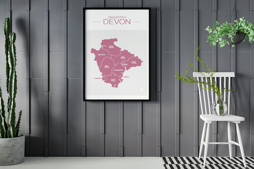 Delightful Devon Modern Map | Lisa