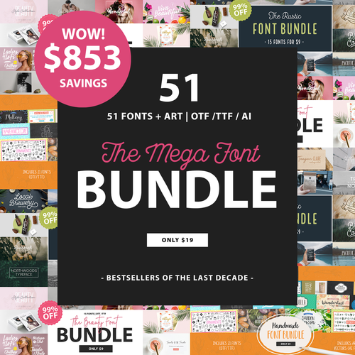 Mega Font Bundle - 1 User | Cultivated Mind Font