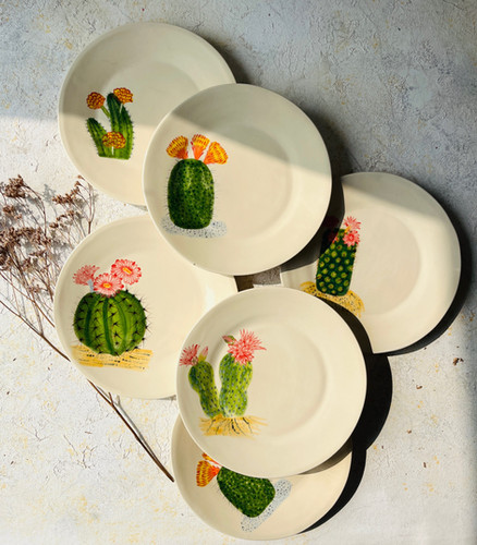 Cactus Dinner Plates | studio-wildflower