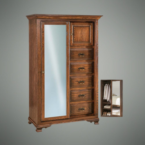 Heritage 5 Drawer 2 Door Sliding Door Chifforobe | The Original Amish F