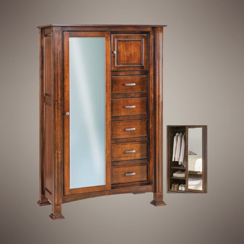 Lexington 5 Drawer 2 Door Sliding Door Chifforobe | The Original Amish F