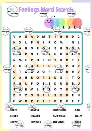 Feelings Word Search | Kids & Queens