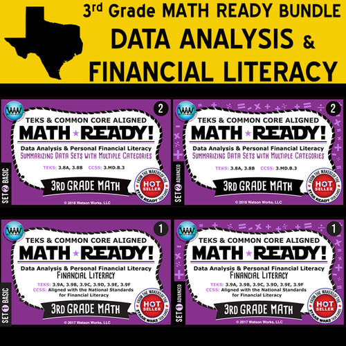 3rd Grade - Math Ready© Data Analysis/Financial Literacy Bundle ...